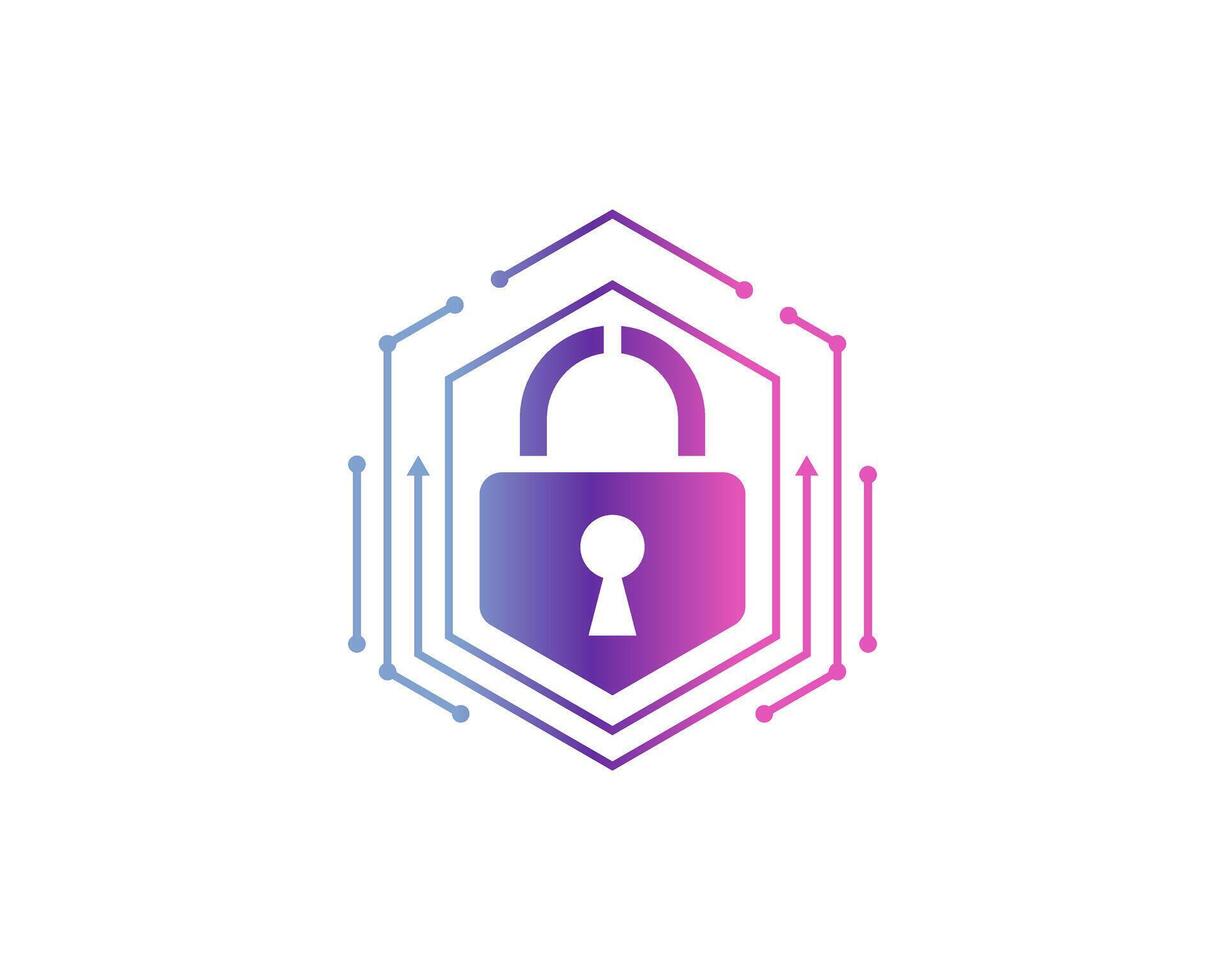 Cybersecurity Lock Icon Representing Digital Data Protection Network Security Encryption