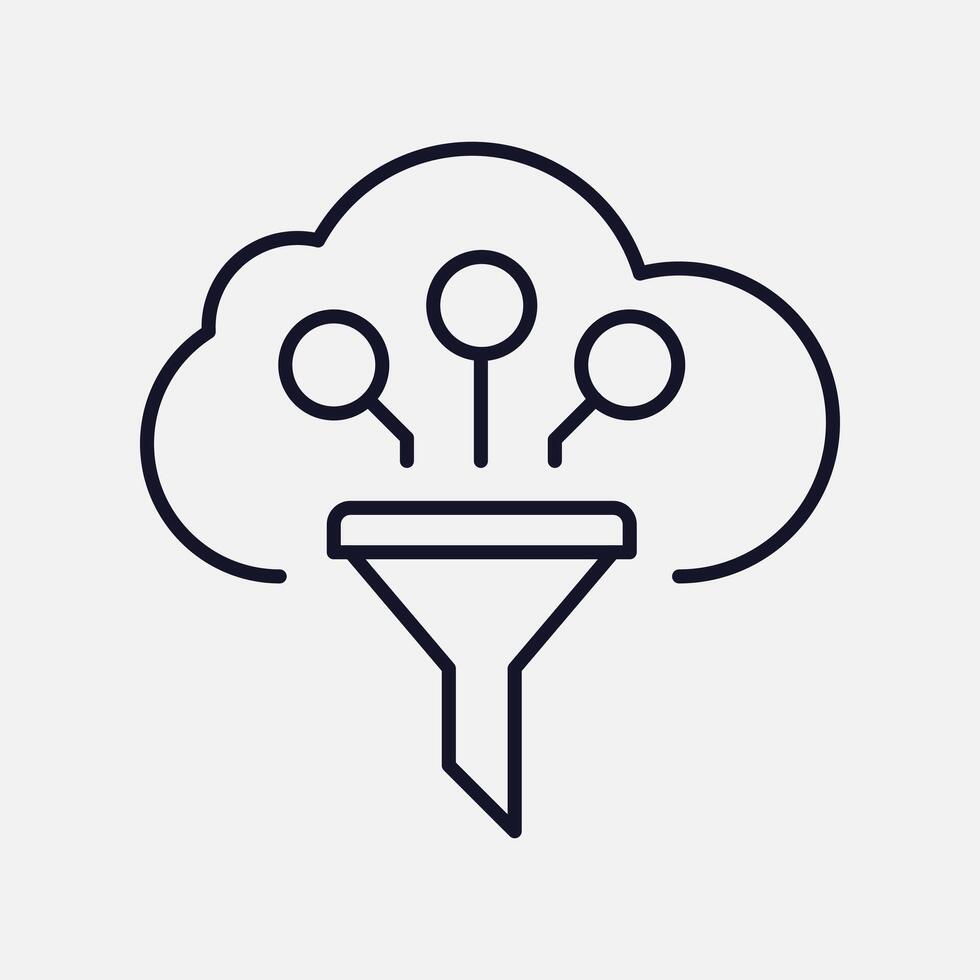 Big Data Funnel Icon for Efficient Data Filtering 49044693 Vector Art ...