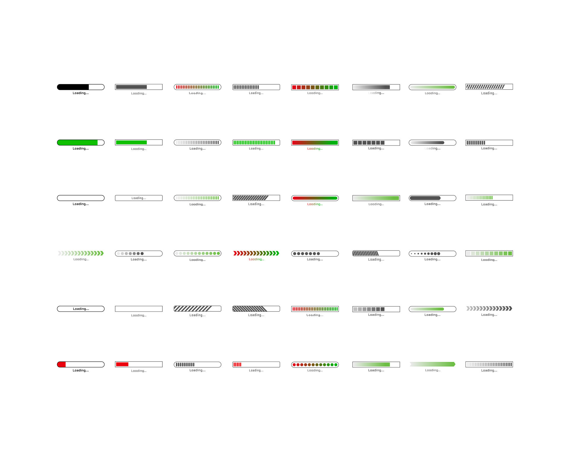 Collection Loading Bar Status Icon Illustration Set Of Loaded Icons Download Progress