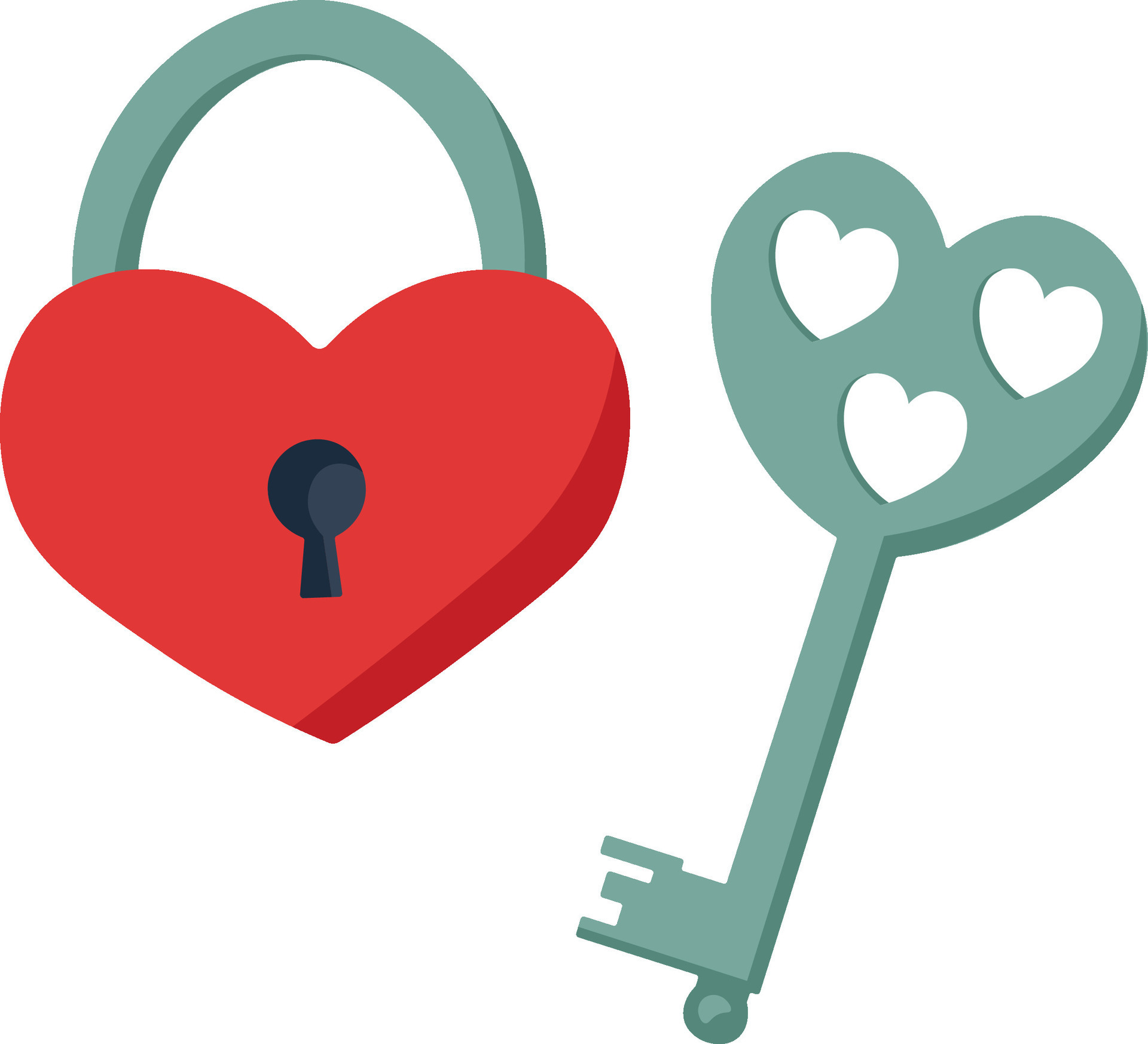 cartoon lock and key. Love holiday illustration. Good for sticker, icon, card, design. 49050024 ...