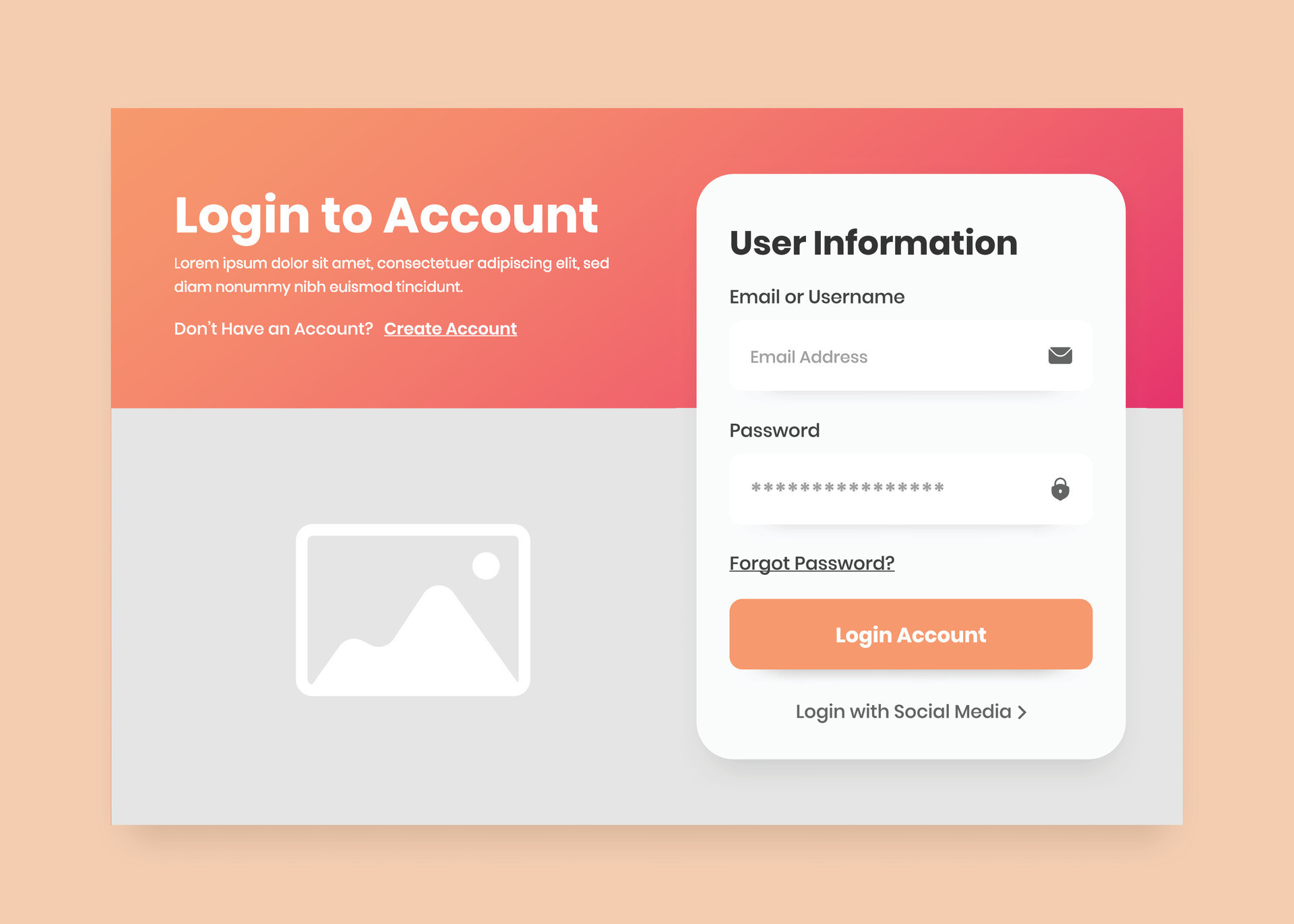Login and registration web page user interface popup design 49053234 ...
