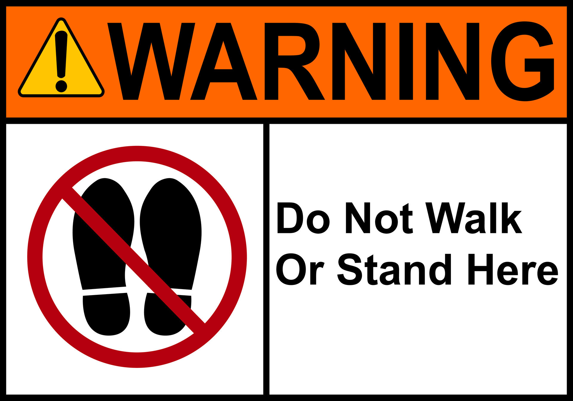 Sign do not step. Sign do not walk. Areas with fragile surfaces such as ...