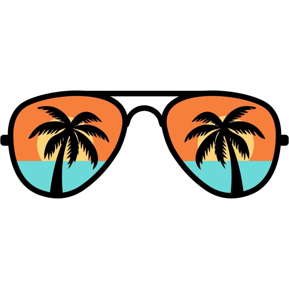 Sunglasses Reflection Tropical Paradise In Every Glance 49055151 Vector Art At Vecteezy