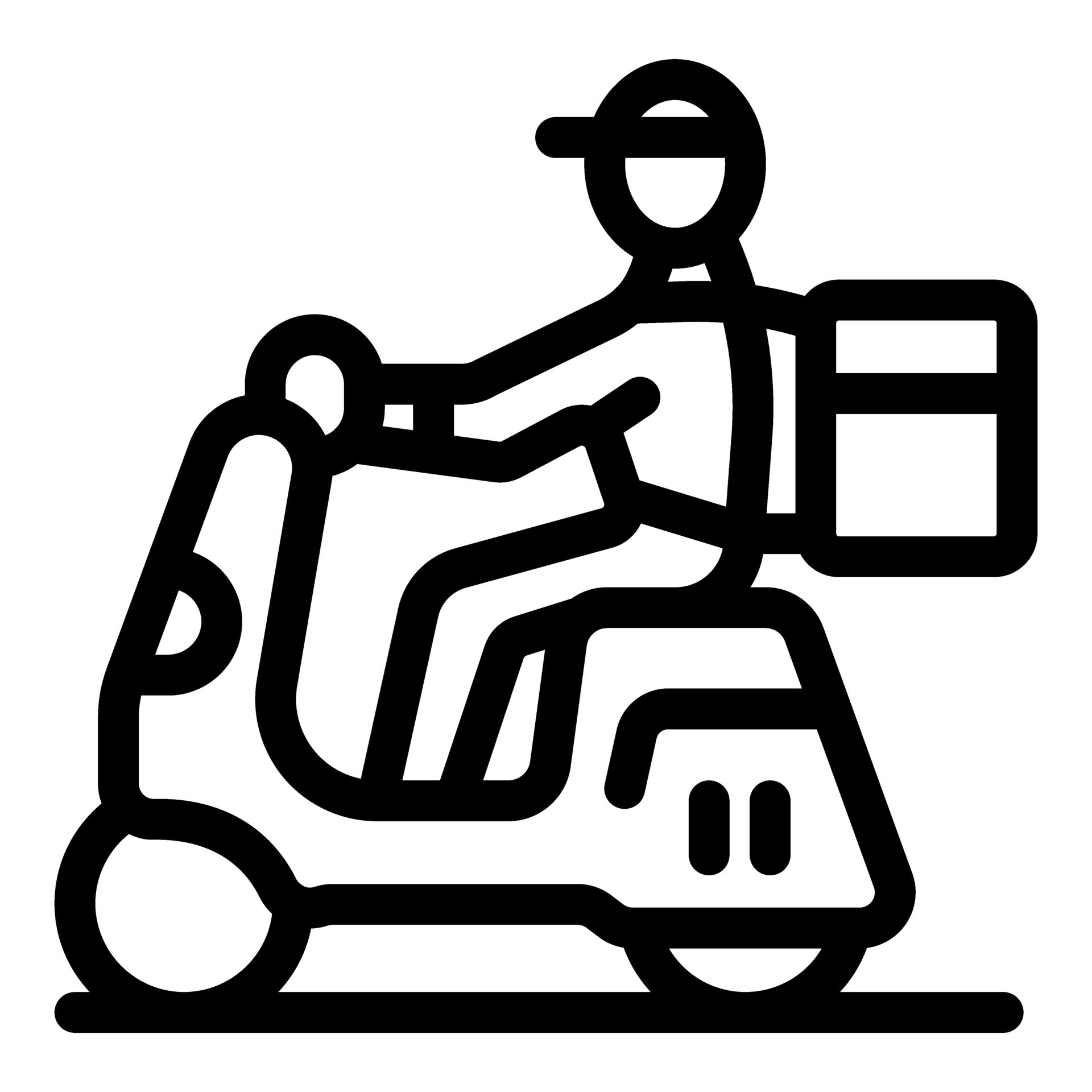 Delivery Man Riding Scooter Delivering Food Order Icon 49058054 Vector