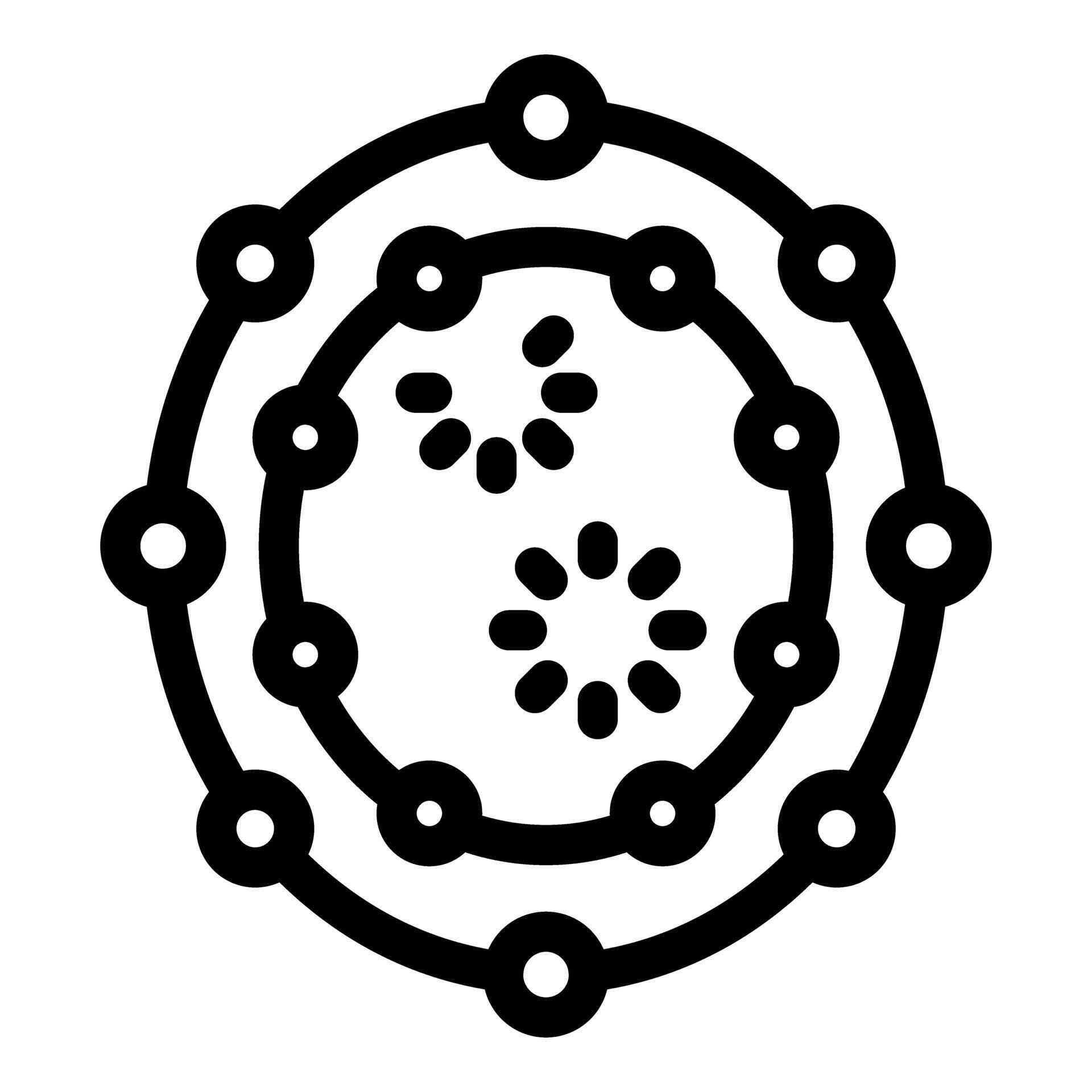 Atomic model showing electrons orbiting around nucleus 49058476 Vector Art at Vecteezy