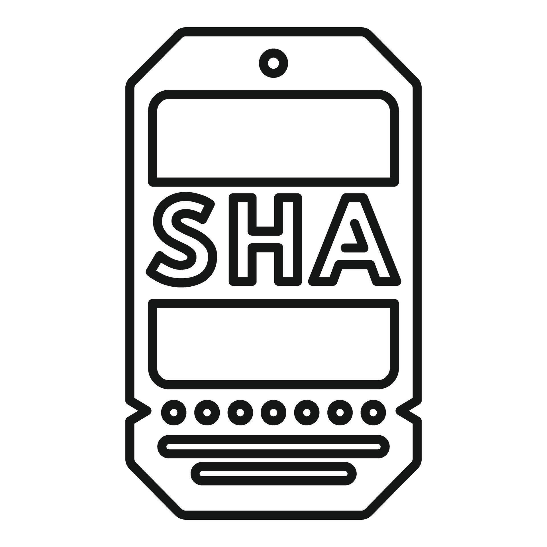 Sha Algorithm Hashing Secure Data Encryption Tag Outline Icon 49059954