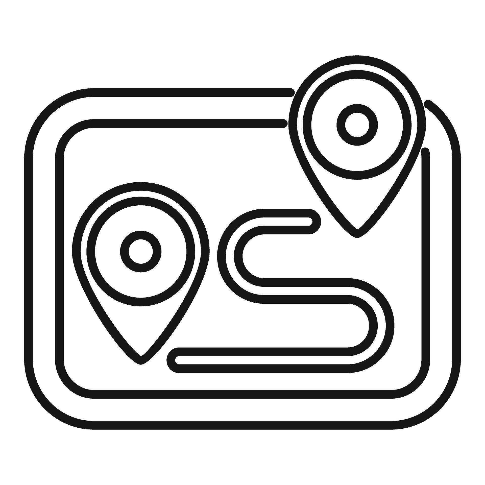 Gps navigator showing route with pins on screen 49062416 Vector Art at Vecteezy