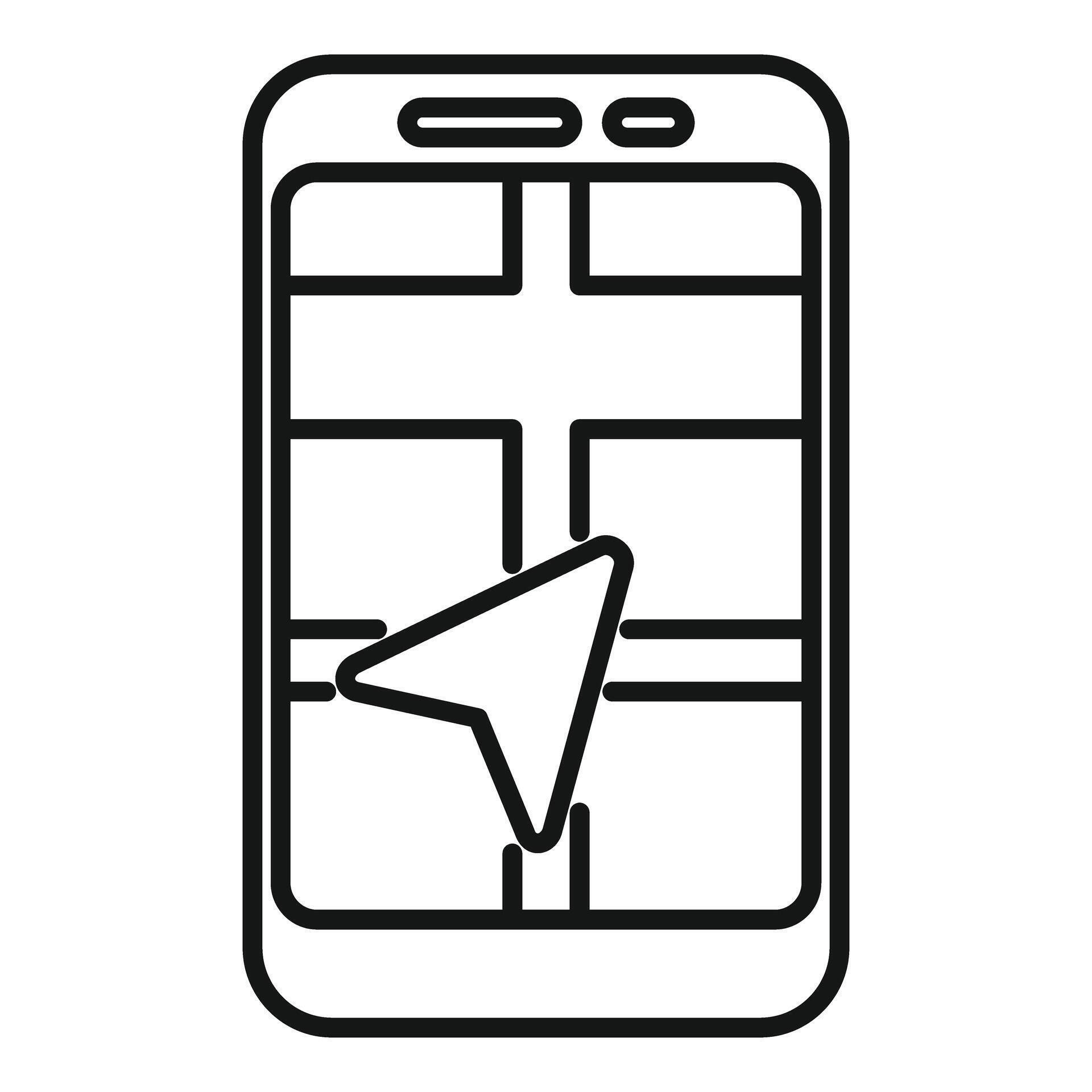 Smartphone Showing Gps Navigation App With Cursor 49062719 Vector Art At Vecteezy