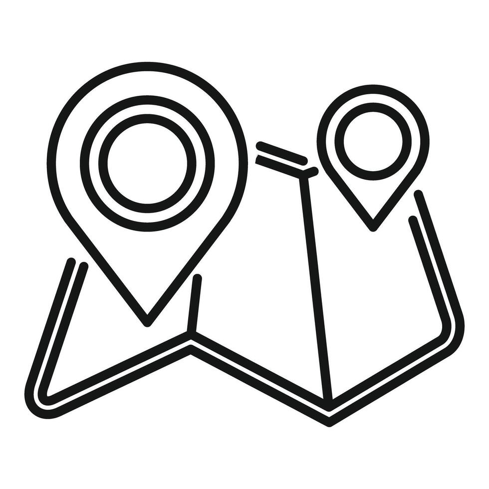 Gps navigation showing route with two location pins on folded paper map 49062735 Vector Art at ...