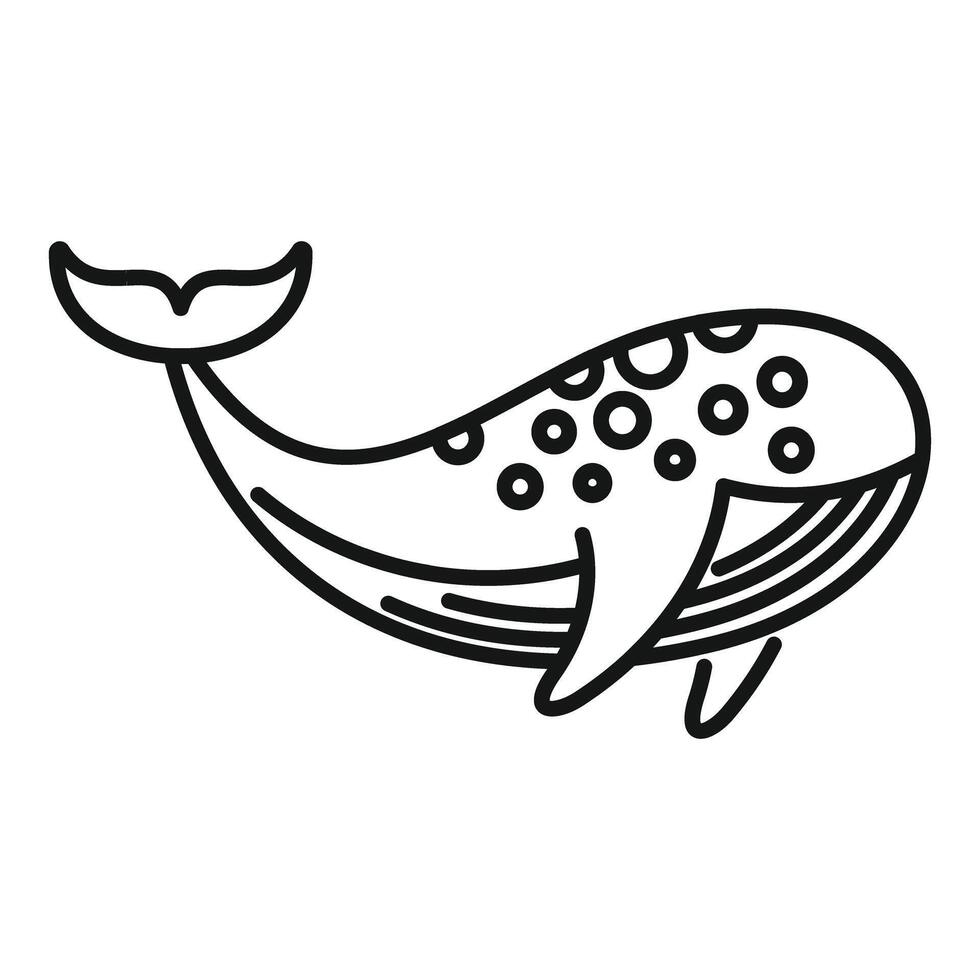 Cute whale swimming cartoon line drawing icon 49064017 Vector Art at ...