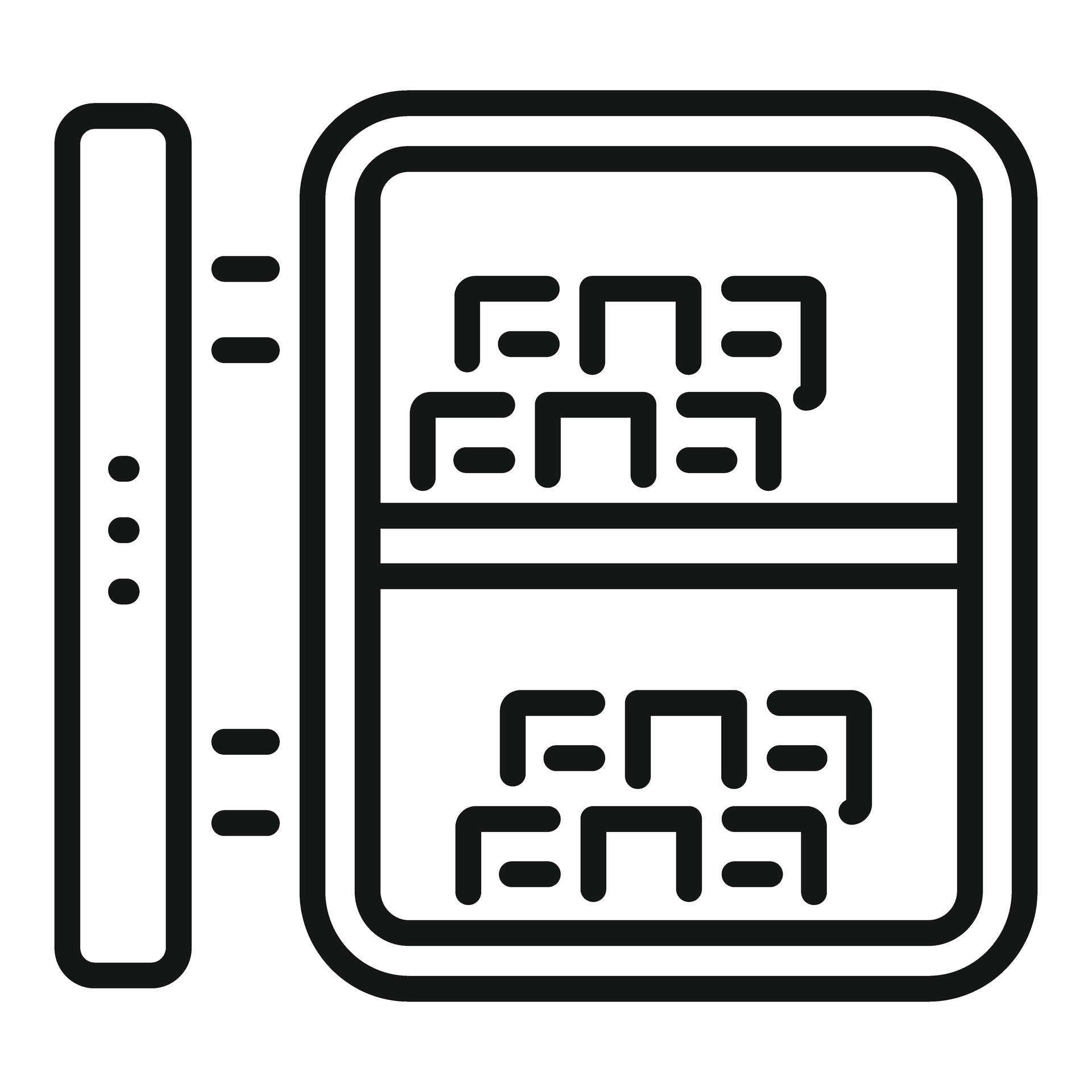 Server Room Data Storage Icon Showing Server Rack With Hard Drives