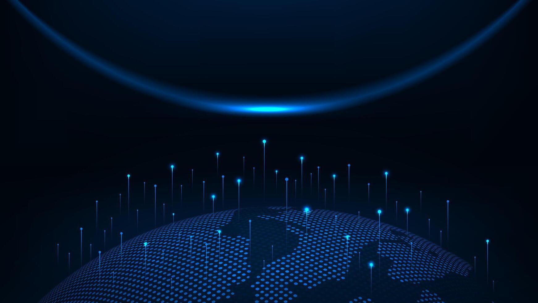 futurista grande datos. resumen digital mundo mapa. ciber red datos transmisión concepto ...