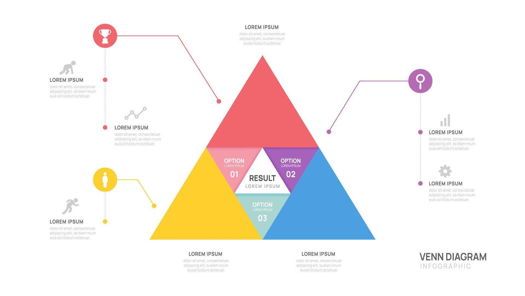 Infographic Venn diagram chart triangle template for business start up ...