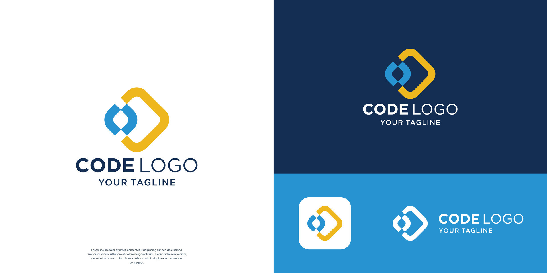 minimal coding logo template, simple and modern code design inspiration. 49080592 Vector Art at ...