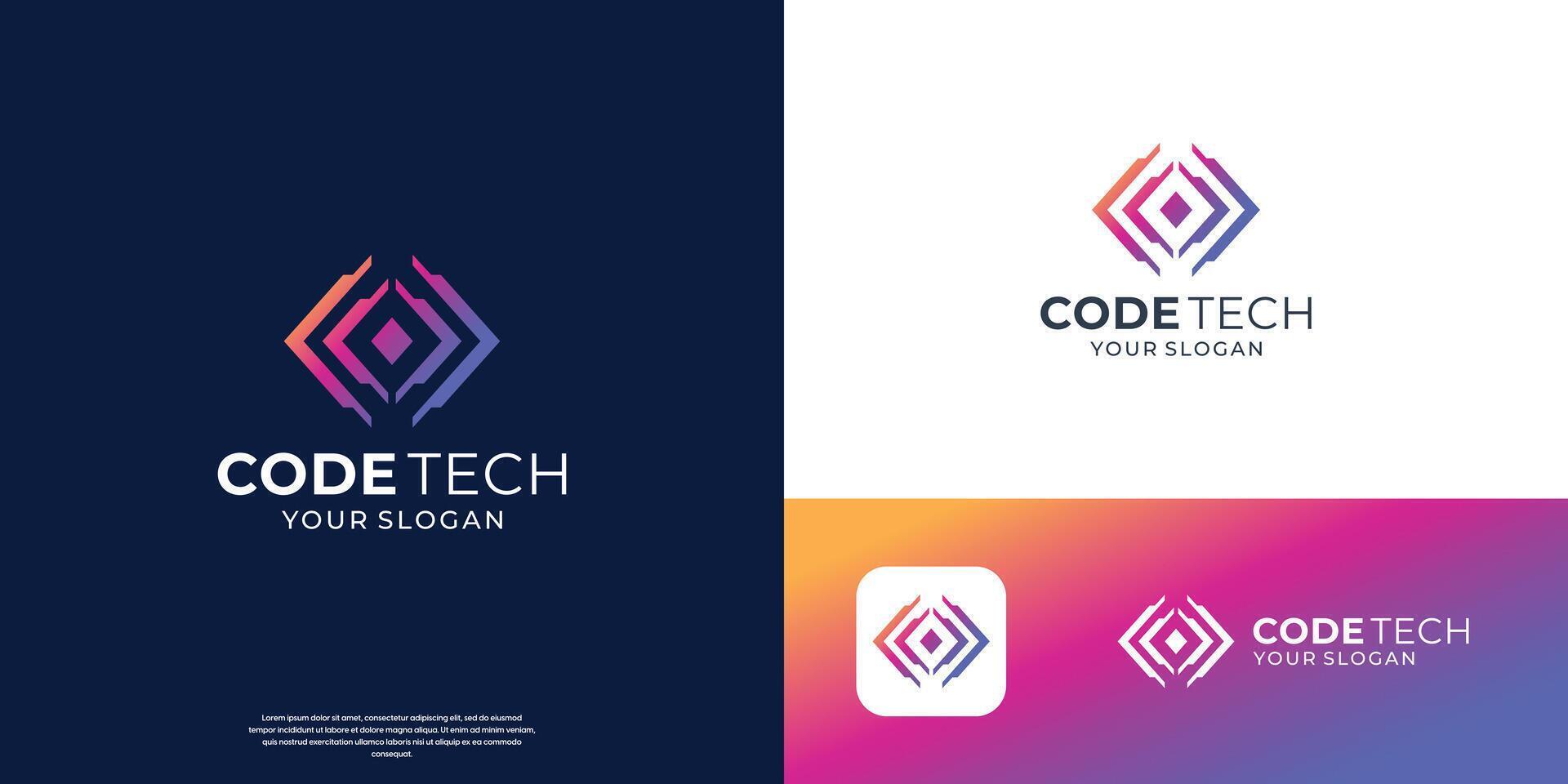 symbol of coding logo design inspiration. 49080631 Vector Art at Vecteezy