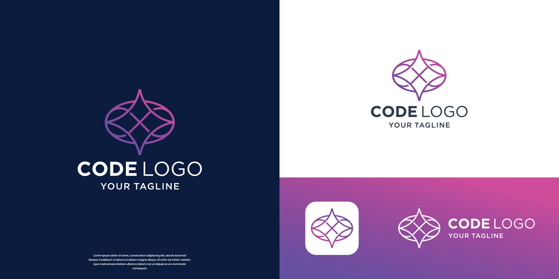 minimalist of coding logo design elements style with infinity line art ...