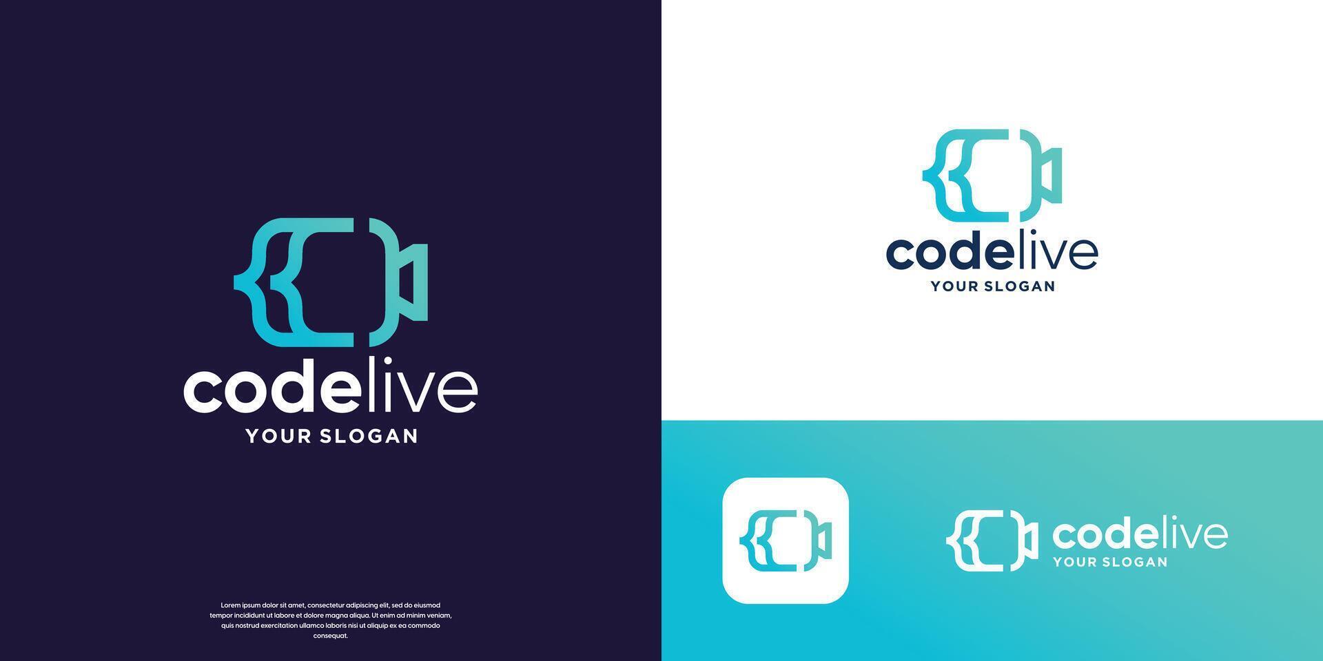 creative coding logo and camera lens designs concept. 49080795 Vector ...