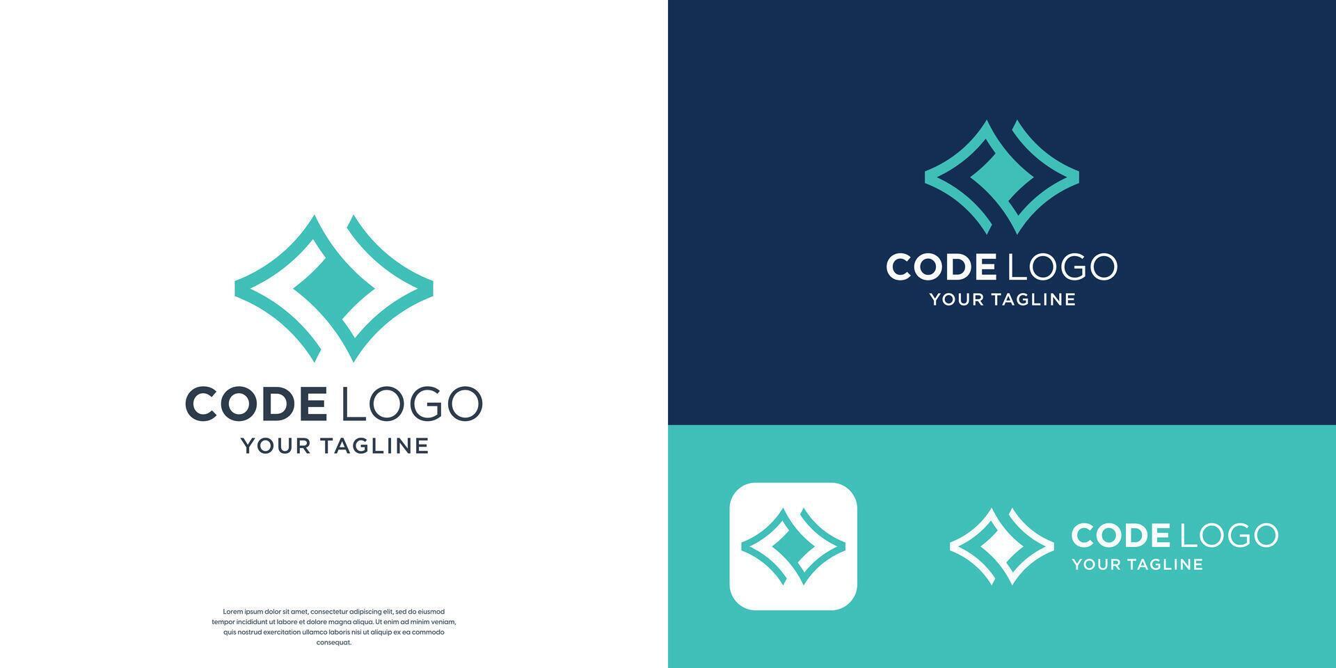 simple coding logo design template. 49080813 Vector Art at Vecteezy