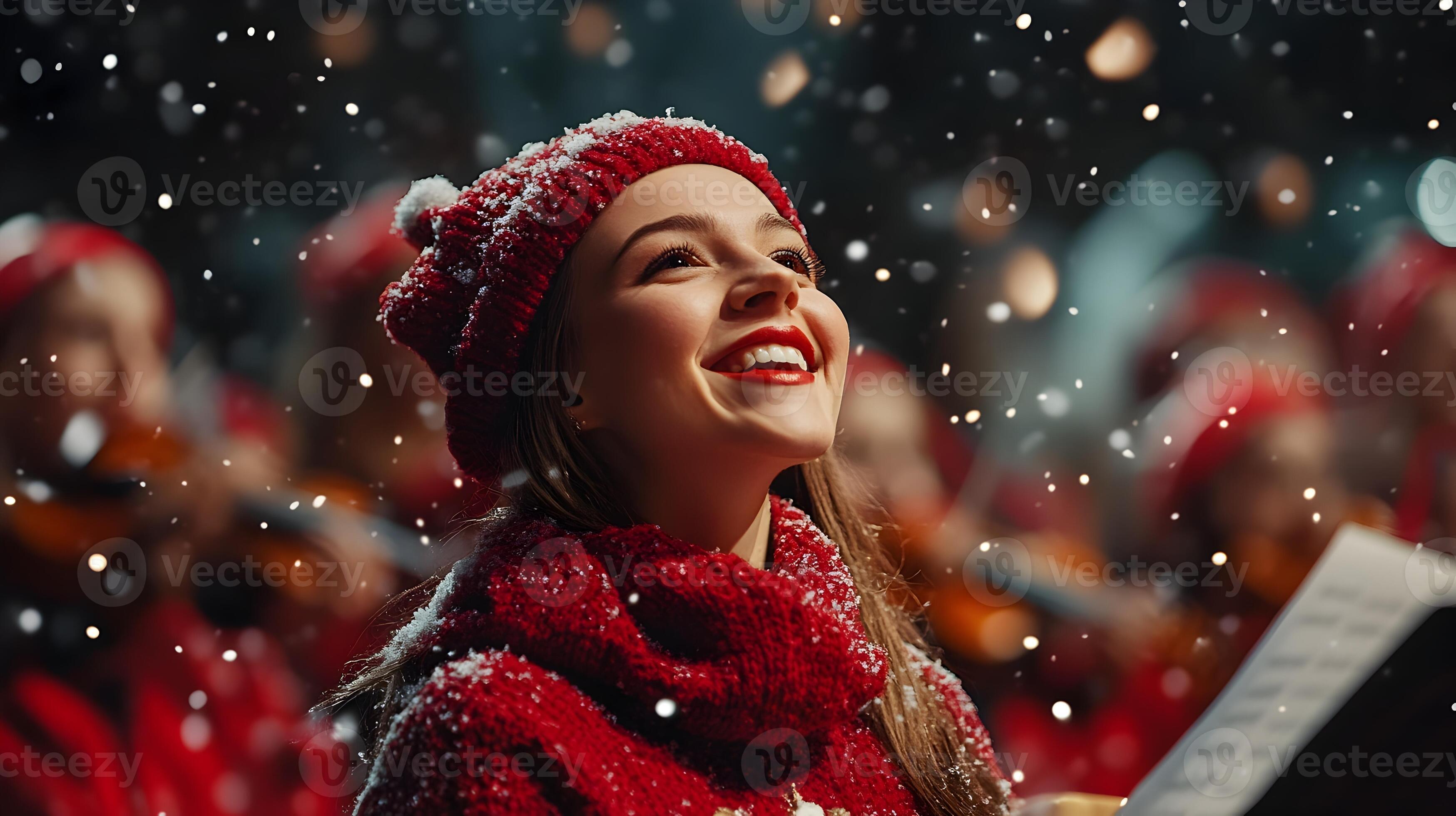 Festive Holiday Concert Performance with Performers in Cheerful ...