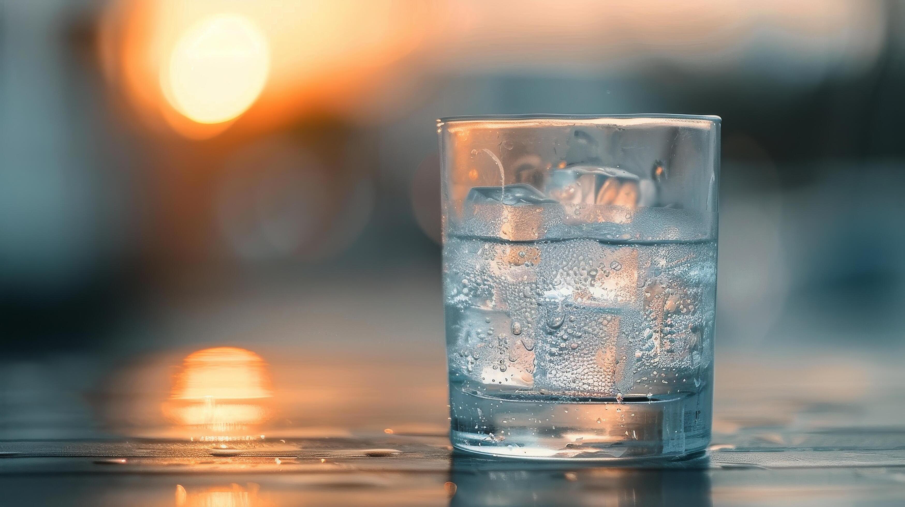 Refreshing Glass of Water With Ice Cubes on Rustic Wooden Table 49090124 Stock Photo at Vecteezy