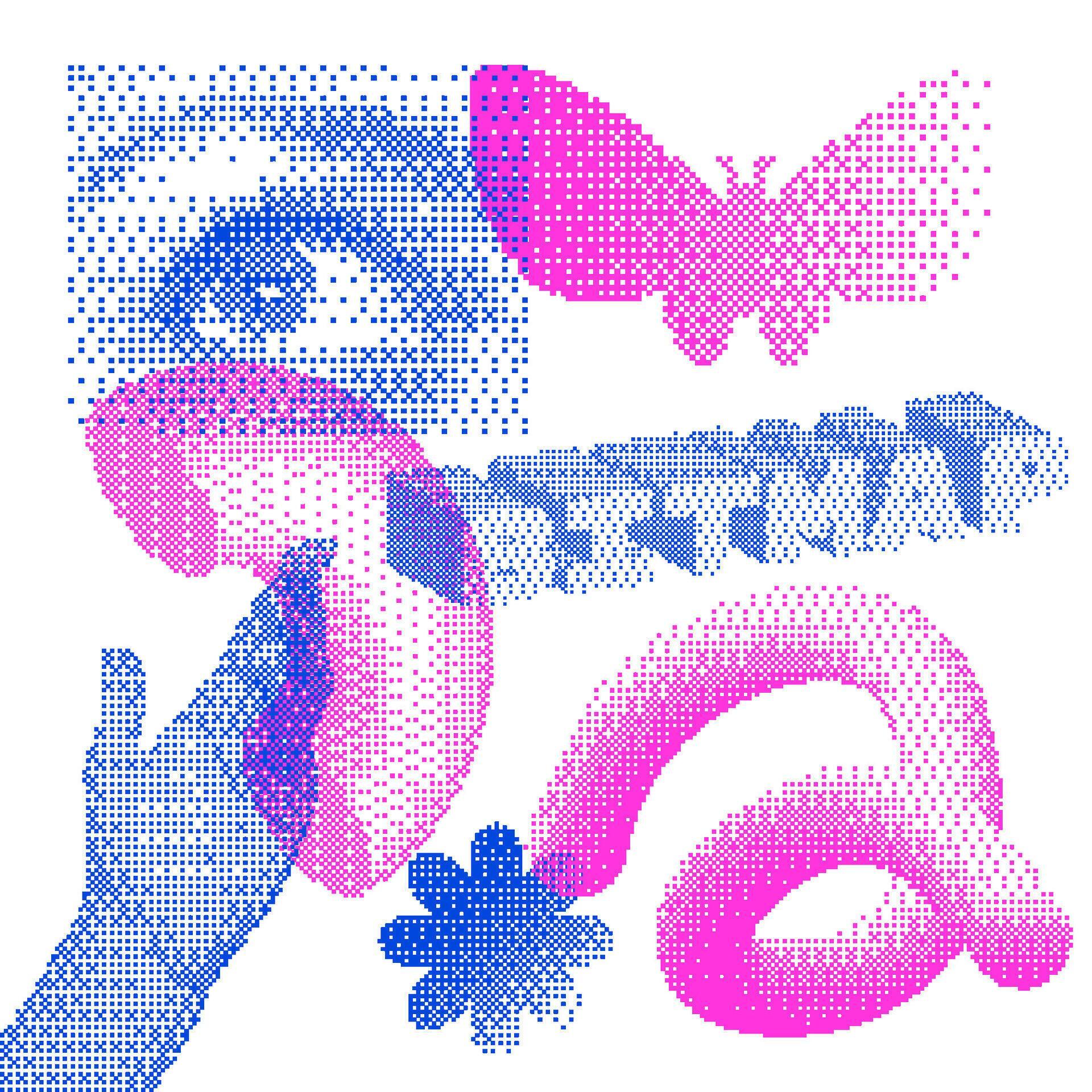 Abstract Y2K Graphic Design 3D Forms Elements set. Trendy Shapes, eye and hand with Bitmap ...