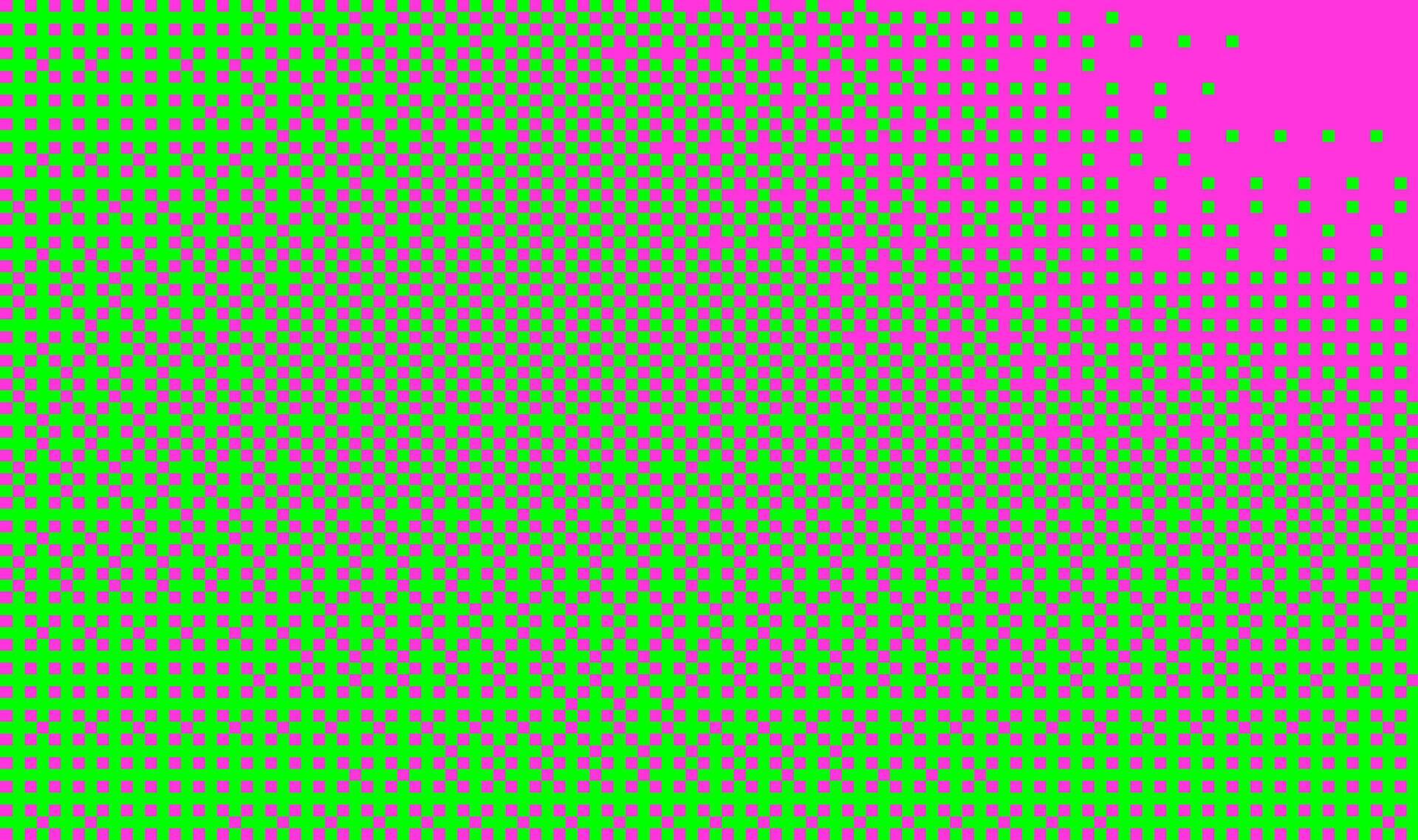 Pixelated bitmap gradient texture. Neon Green and pink dither pattern background. Abstract ...