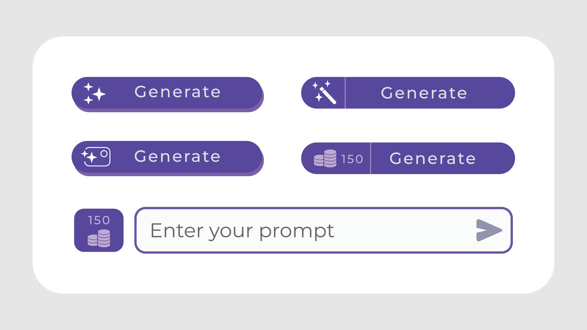 Text To Ai Generate Button Icon Modern Simple Ui Set Prompt Icon With