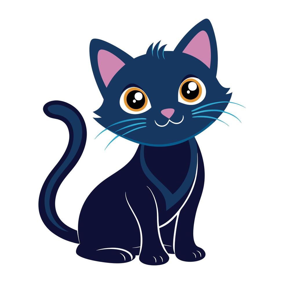 Cute Cat Silhouette Clip Art 49105511 Vector Art At Vecteezy