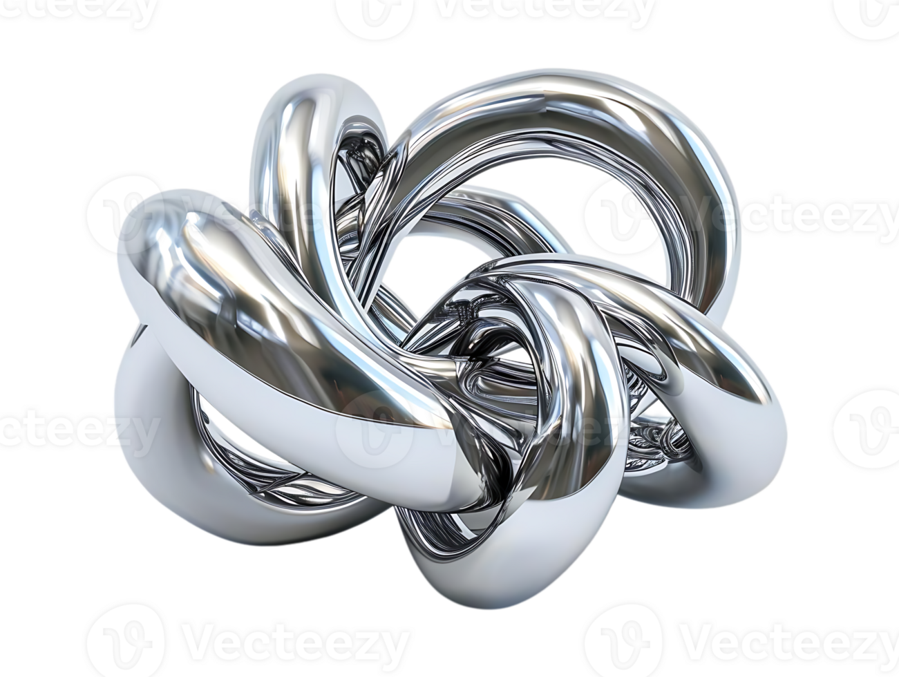 Intertwined Chrome Loops Create A Dynamic Abstract Sculpture With A