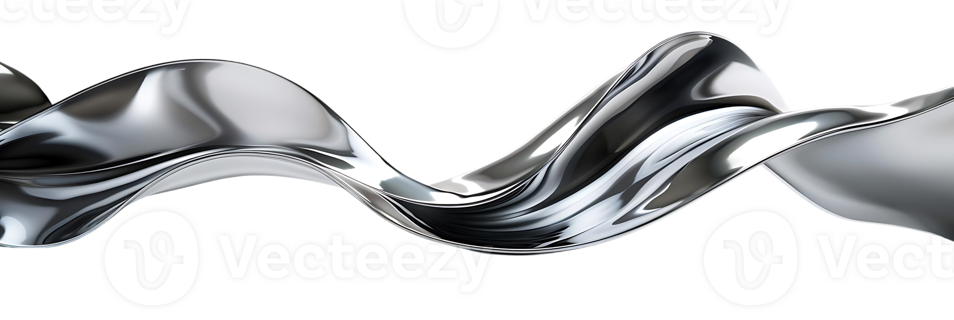 Silver Liquid Flows Seamlessly, Creating a Modern, Abstract Design with a Transparent Background ...