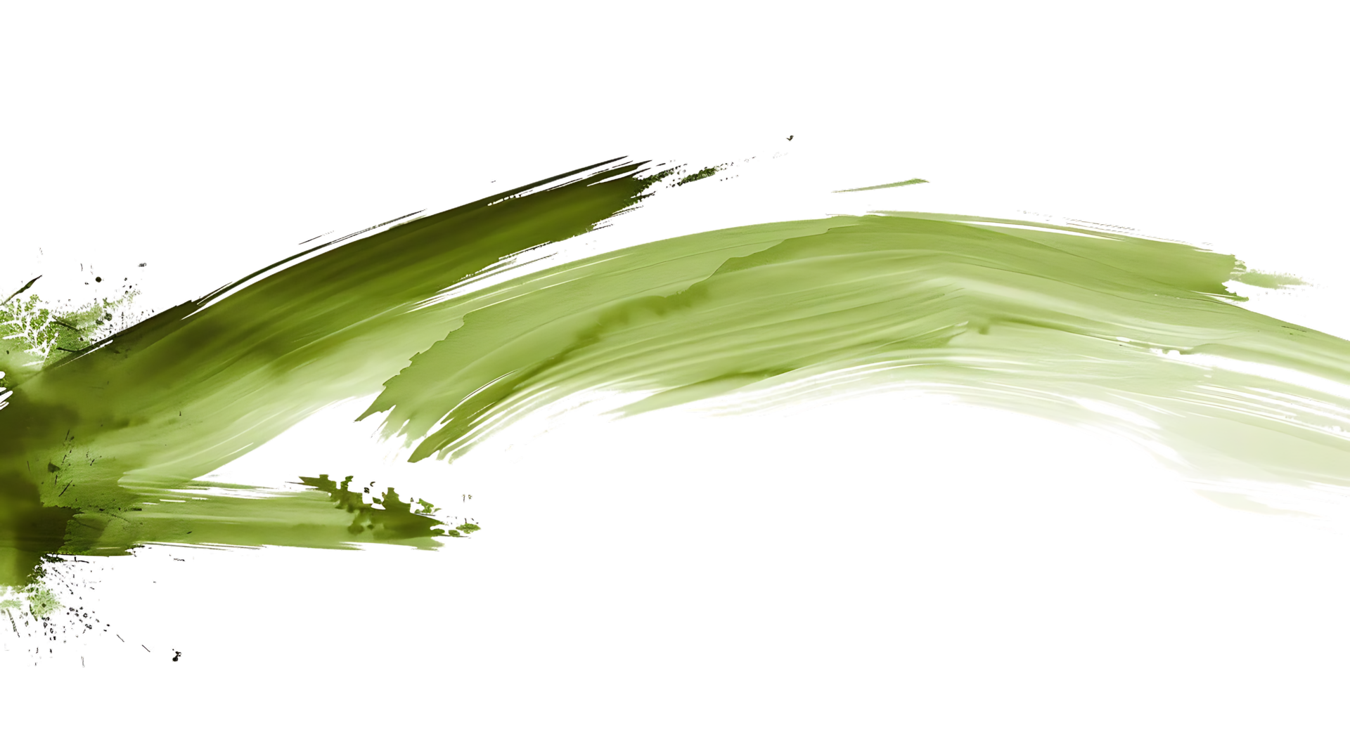 Green Watercolor Brushstroke on Transparent Background, Abstract Art ...