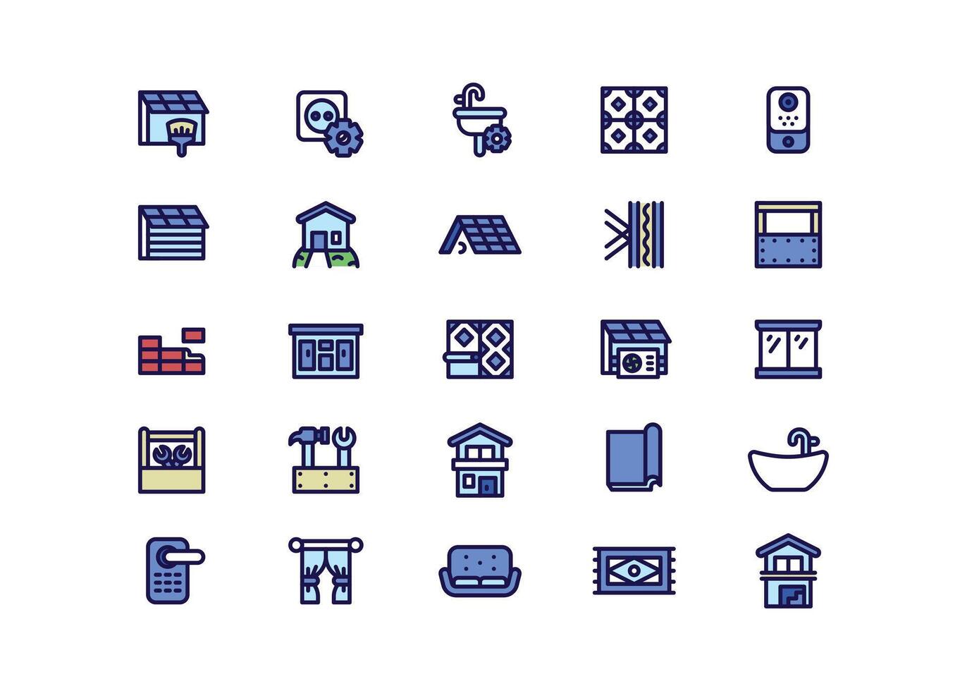 Fill Home Improvement Icon Set 49107422 Vector Art at Vecteezy Fill Home Improvement Icon Set 49107422 Vector Art at Vecteezy