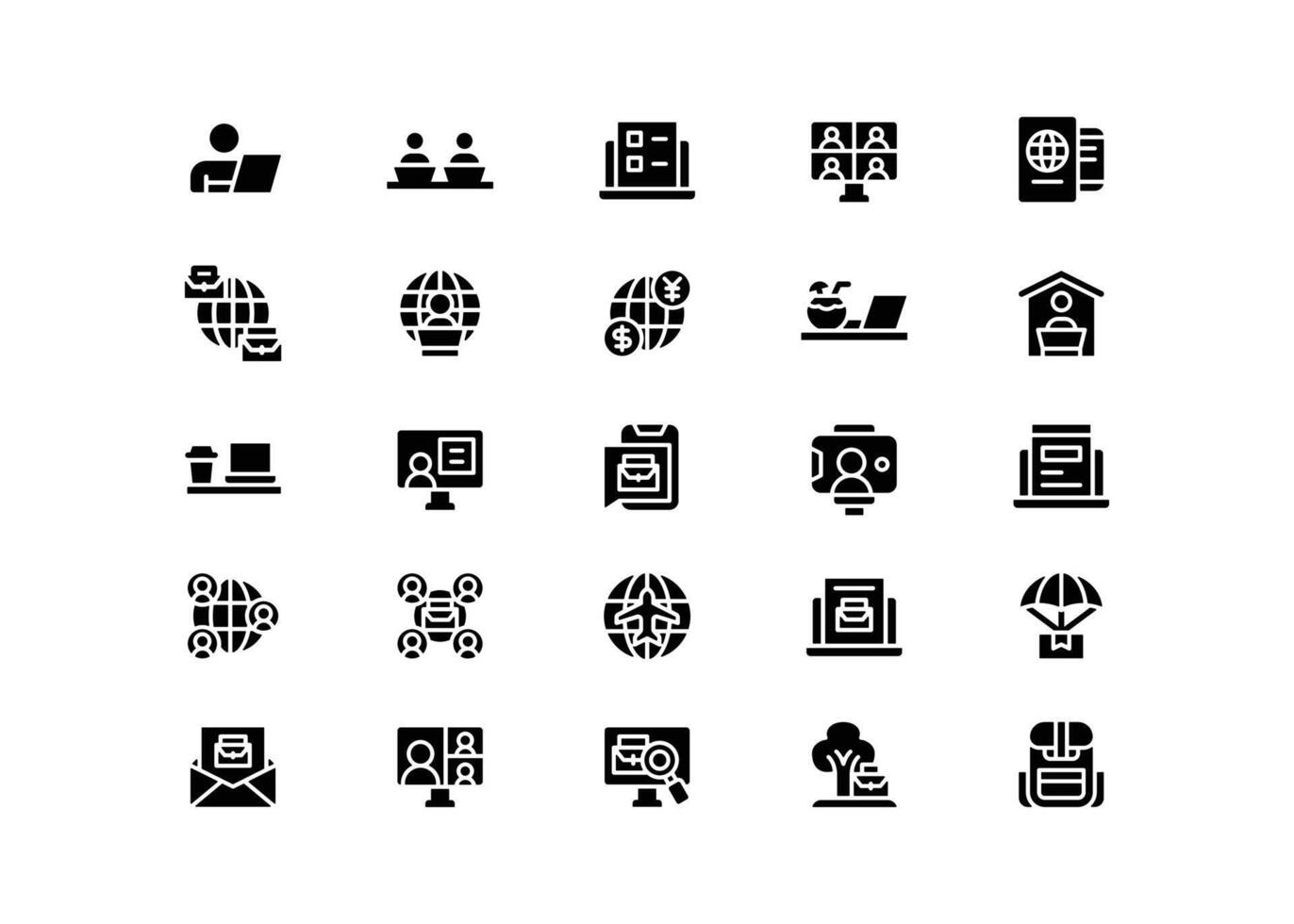 Glyph Digital Nomad Icon Set 49107432 Vector Art at Vecteezy