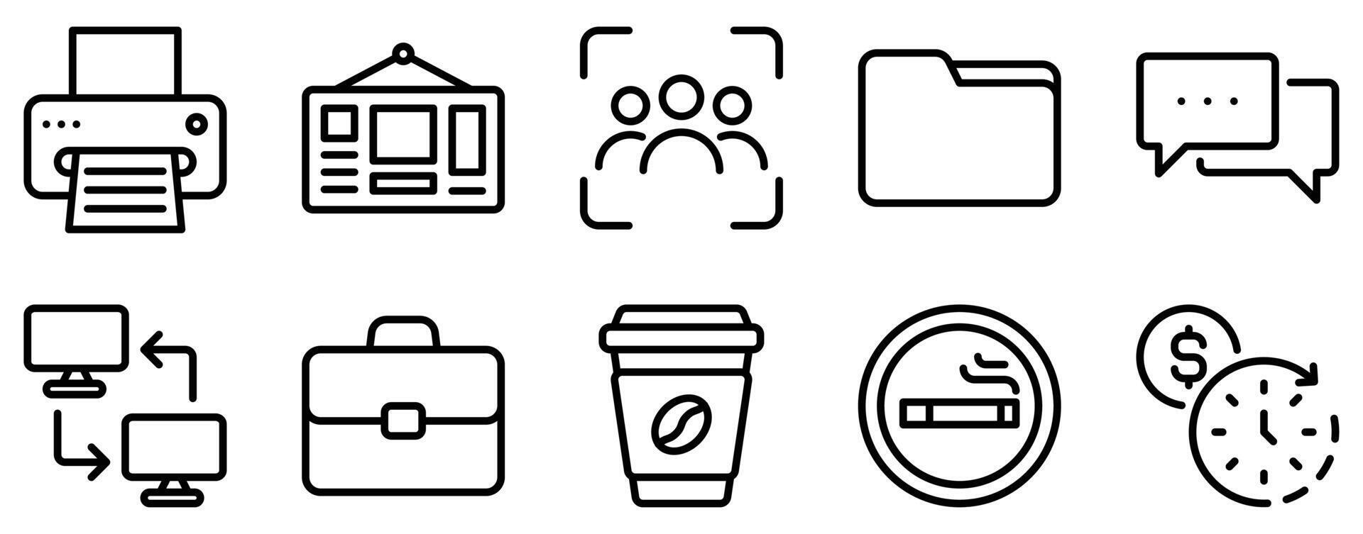 Coworking Space Icon Set Collaborative Line Style Collection For Shared Workspaces 49108216