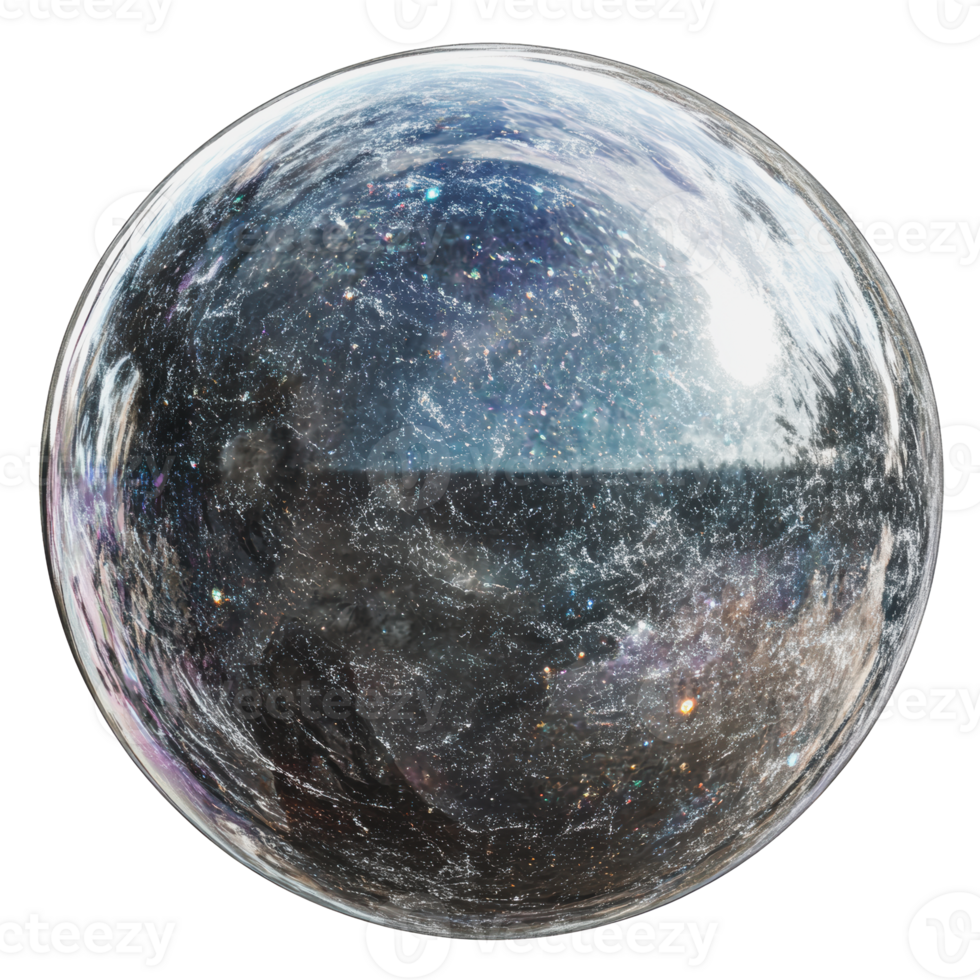 Cosmic sphere reflecting the universe at twilight 49108217 PNG