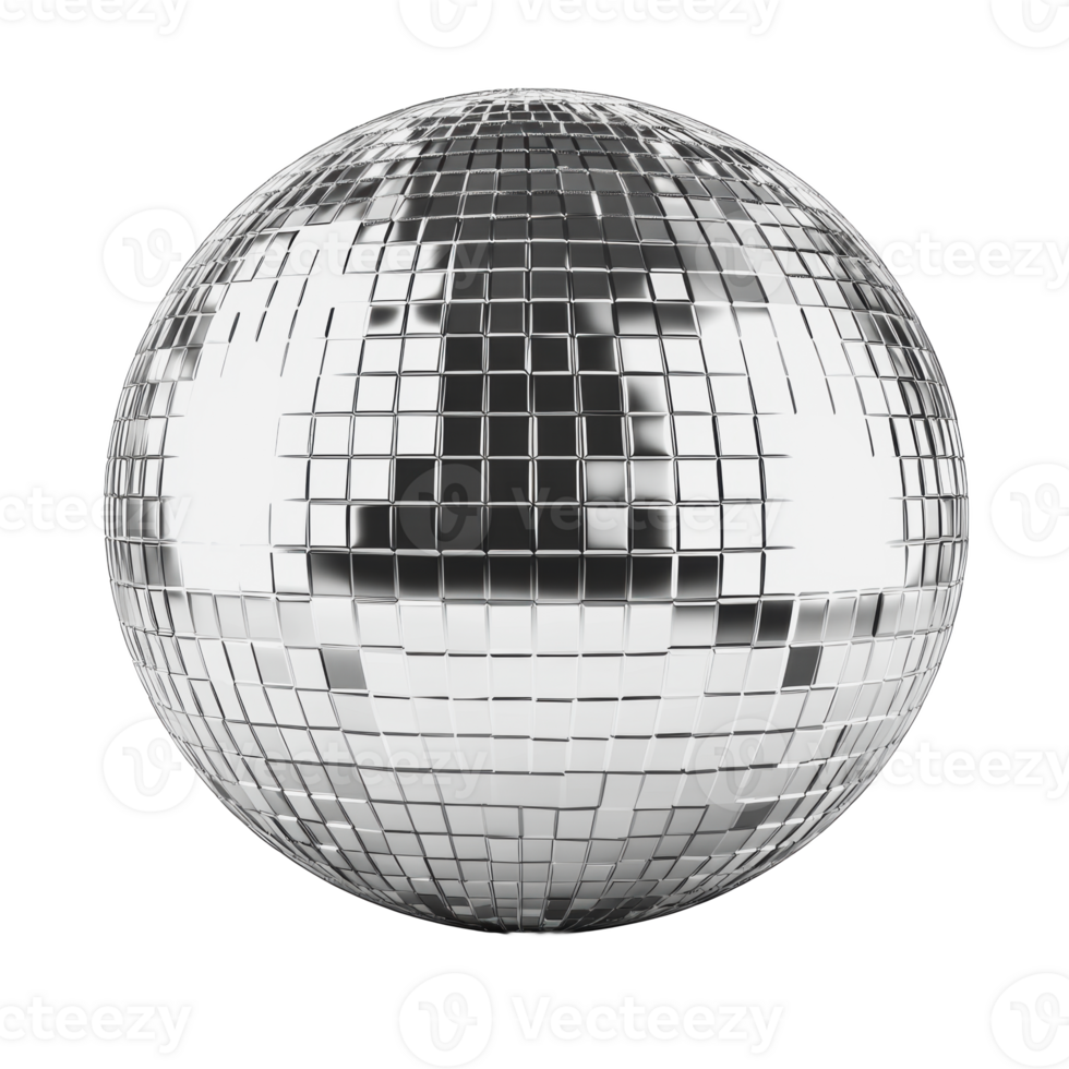 Shiny disco ball reflecting light in a dark room 49108282 PNG