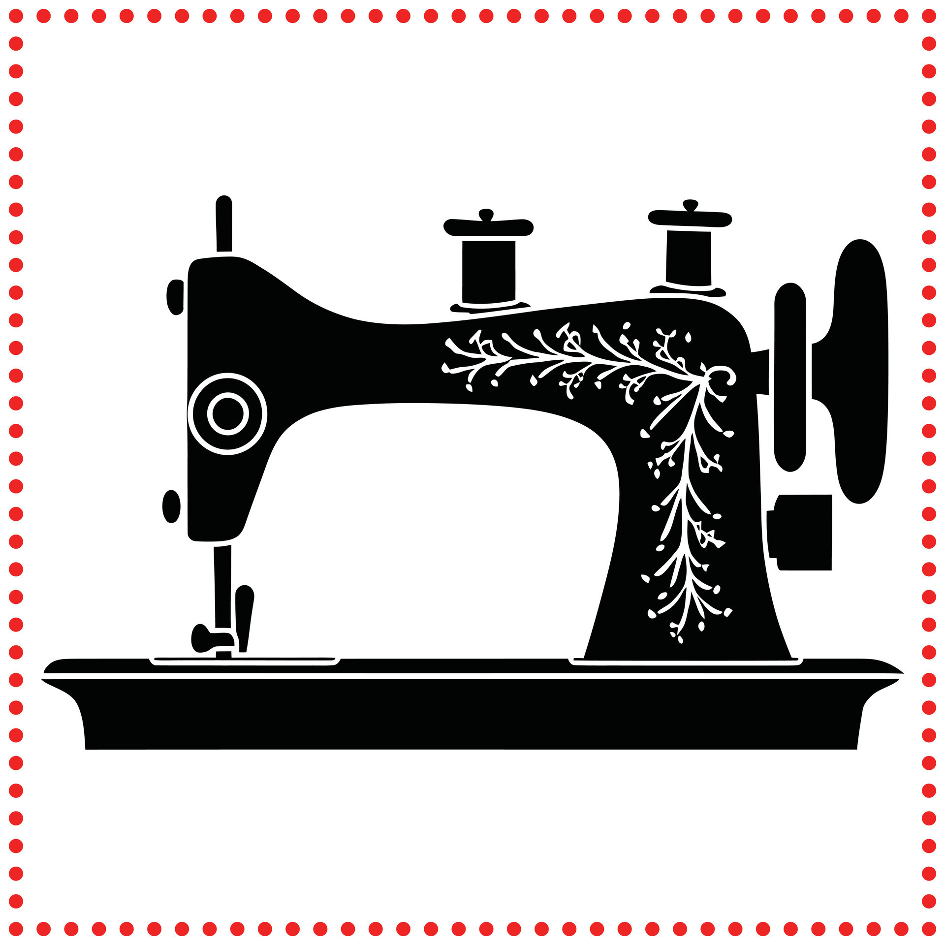 Retro Sewing Machine With Detailed Scrollwork Ideal For Custom Sewing