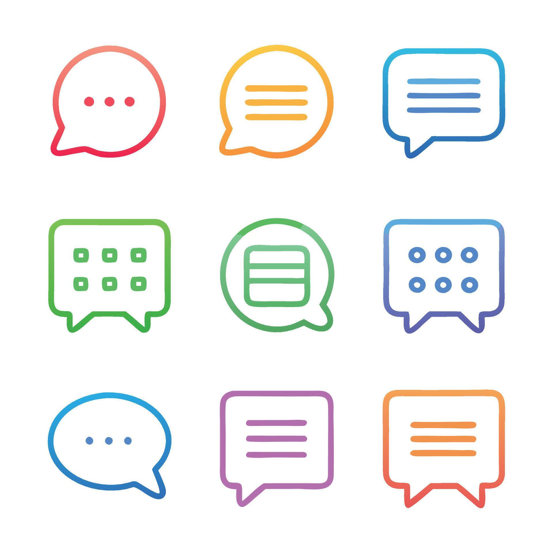 Message, talk, chat, speech bubble, sms, dialogue concept colorful ...