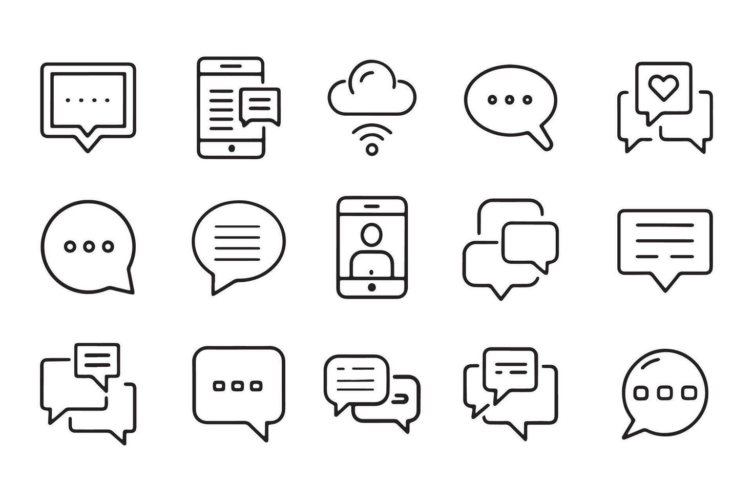 Message, talk, chat, speech bubble, sms, dialogue related , black 15 ...