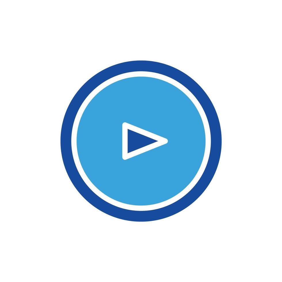 a blue play button icon on a white background 49117617 Vector Art at Vecteezy