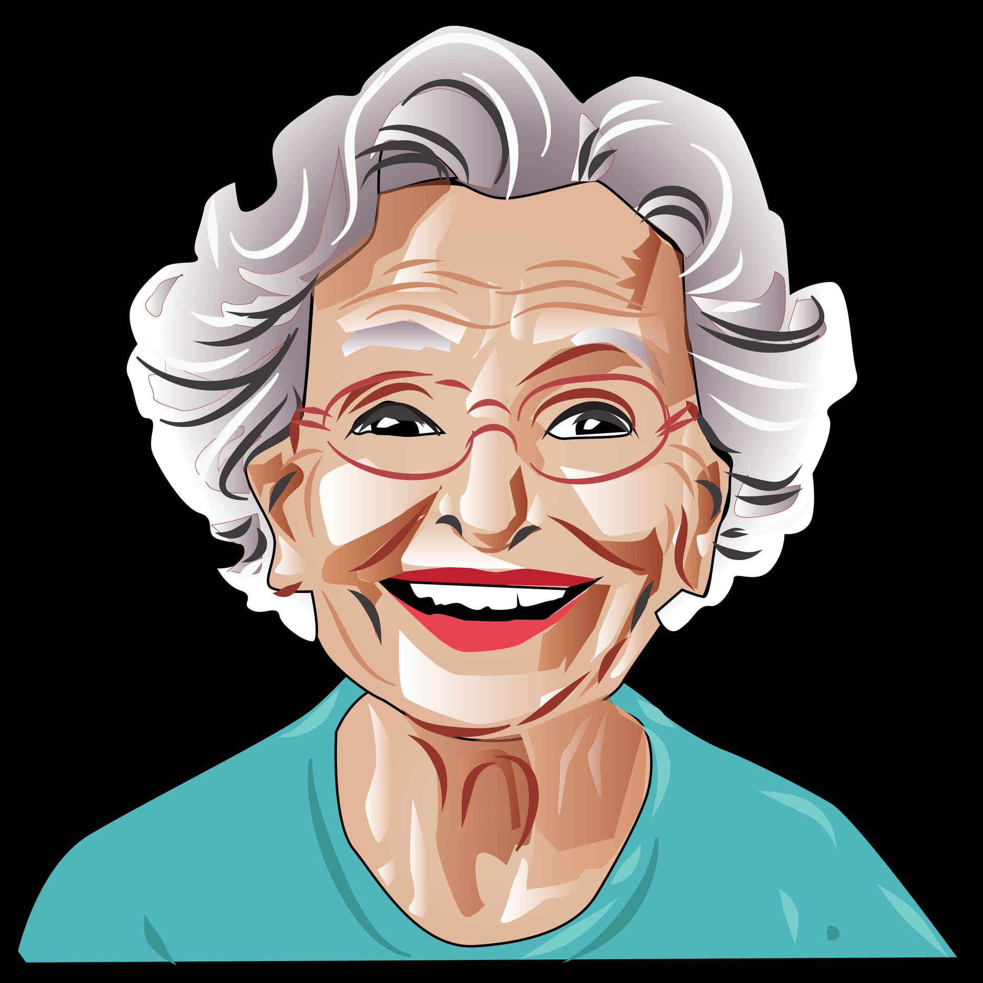 Smiling Grandma Illustration 49122878 Vector Art at Vecteezy