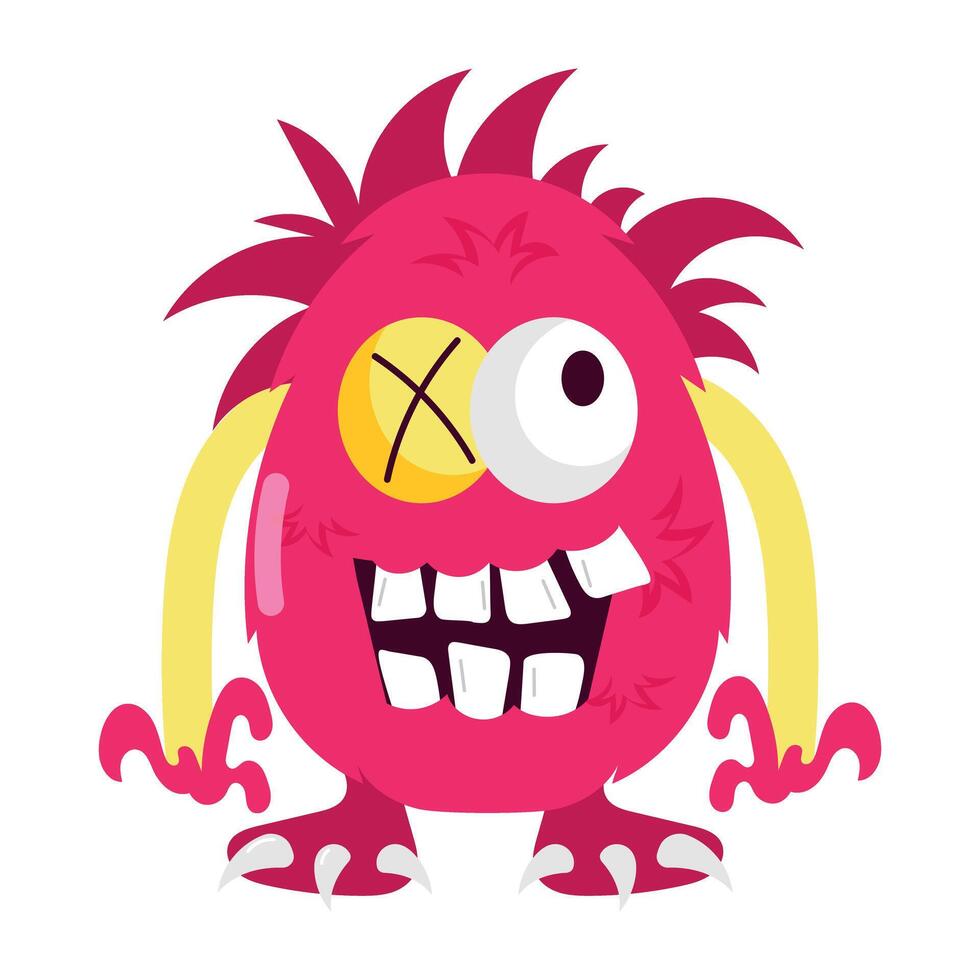 Cartoon Style Sticker Of Evil Monster 49132179 Vector Art At Vecteezy