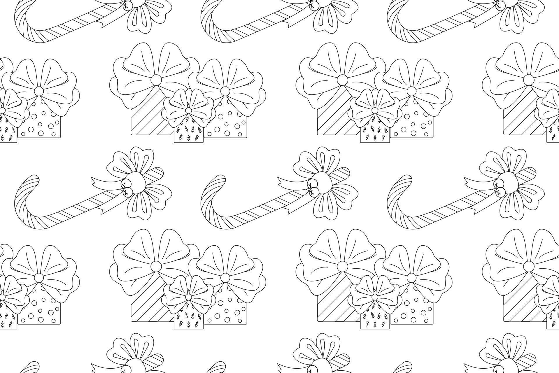 Enjoy this festive Christmas coloring page featuring candy canes, gifts ...