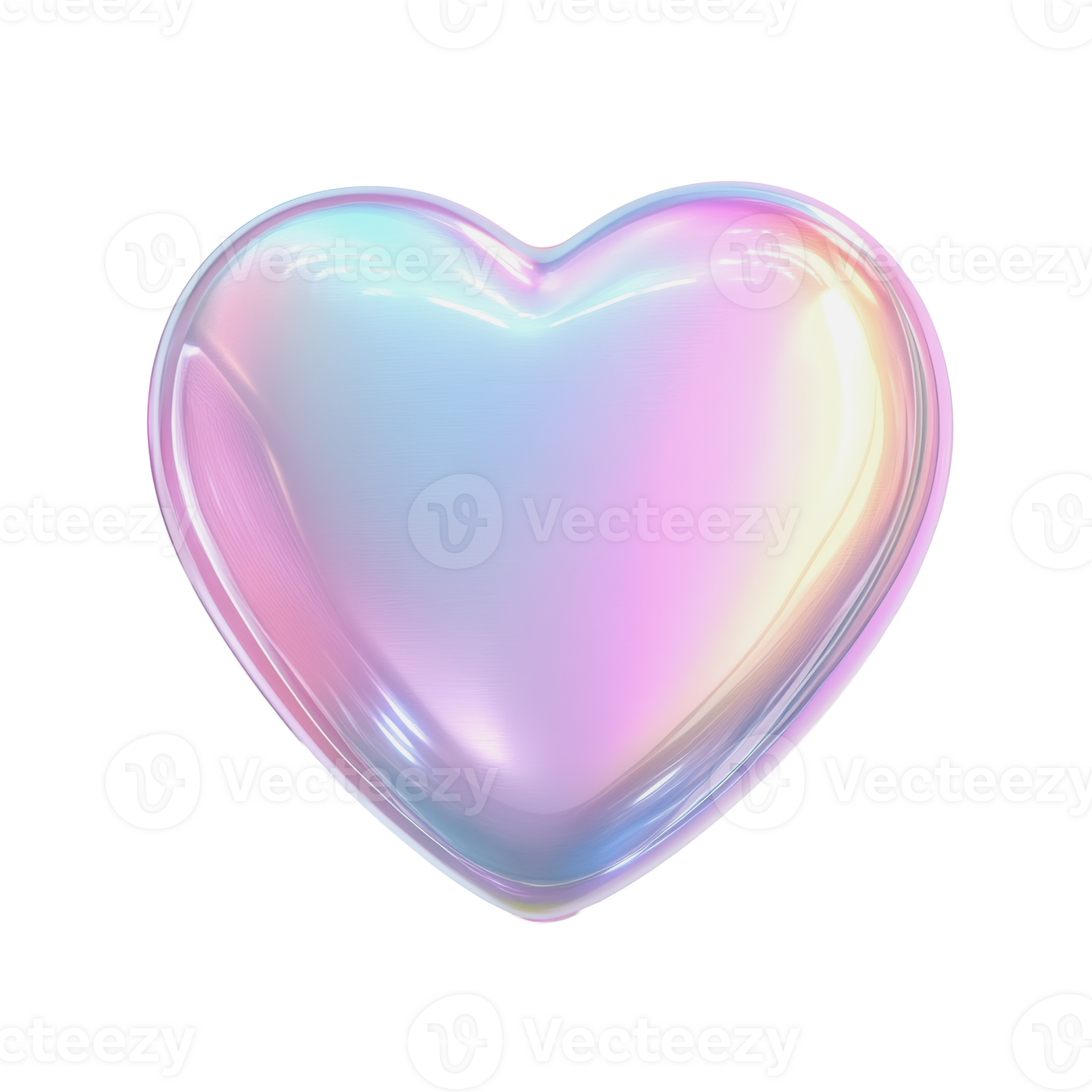 Shiny heart-shaped bubble with pastel colors 49154270 PNG