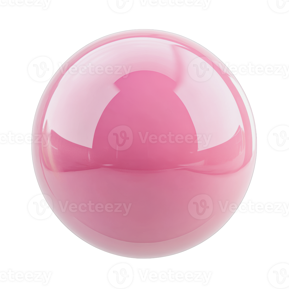 Glossy pink sphere reflecting light against a neutral background 49155760 PNG