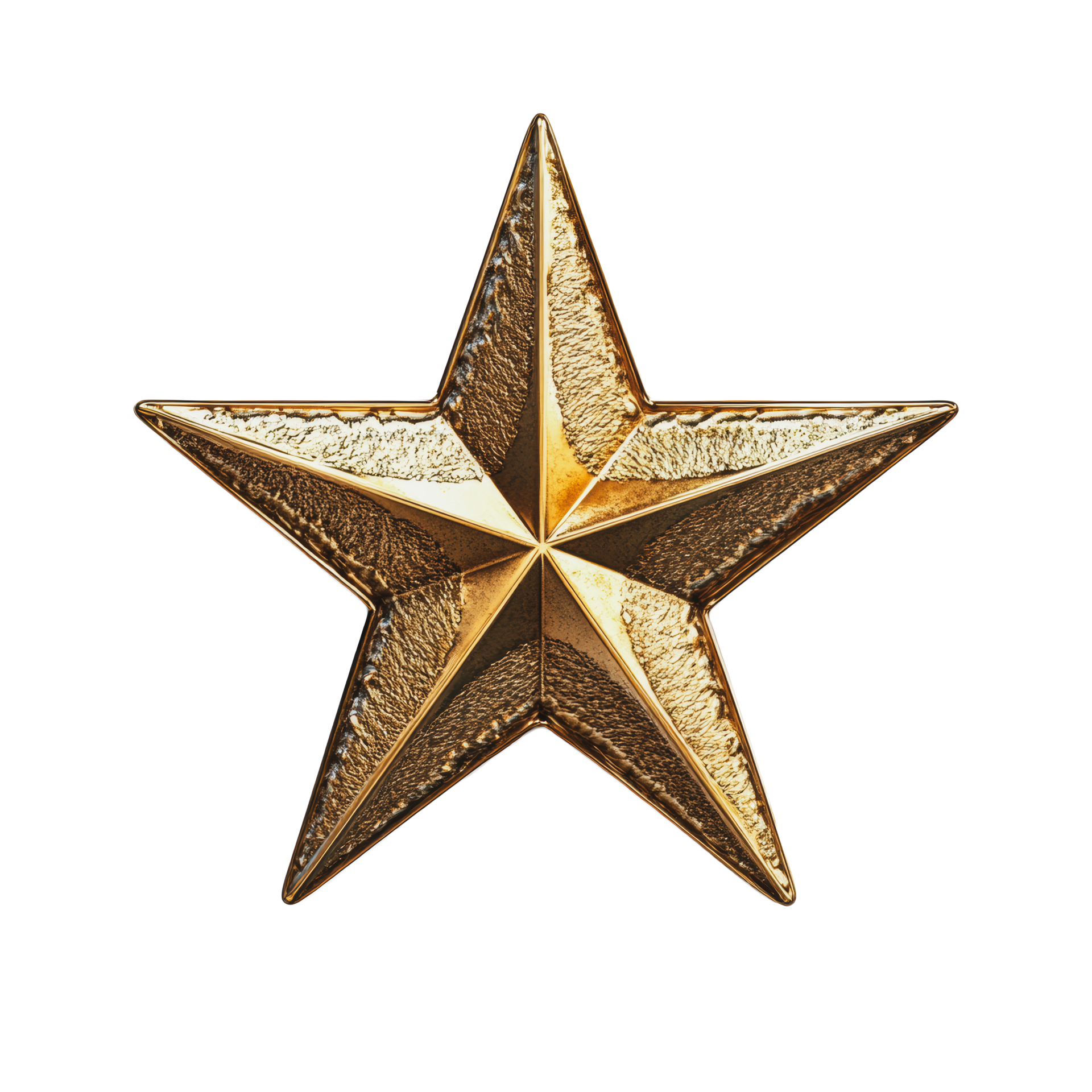Shiny gold star with a textured surface on a plain background 49155889 PNG