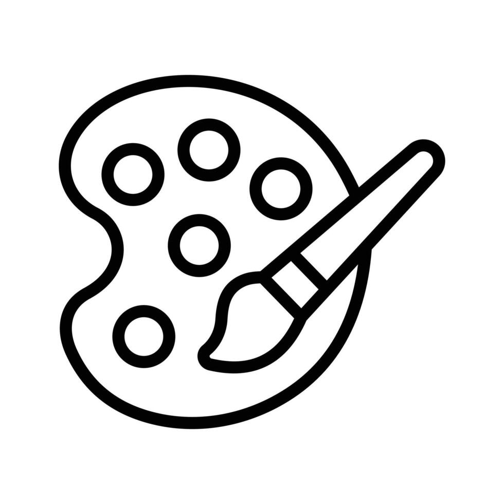 Paint brush with color palette, icon of color palette, painting tools ...