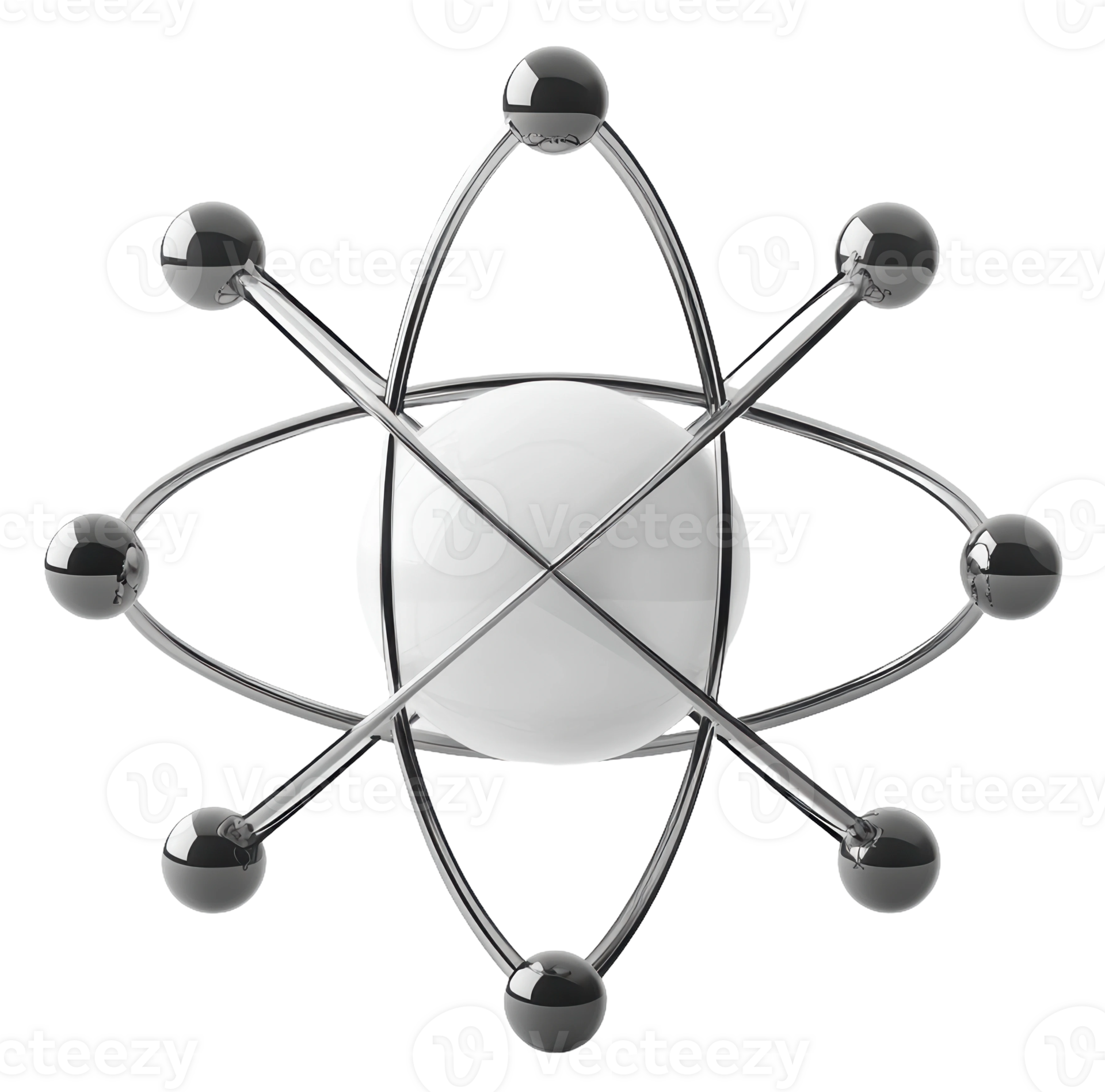 3d Model Of An Atom With A Central Nucleus And Orbiting Electrons