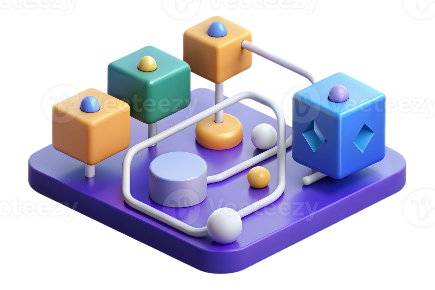 Isometric 3d Ai Powered Algorithmic Flow Concept As A Clean Abstract Depicting Algorithmic Flow