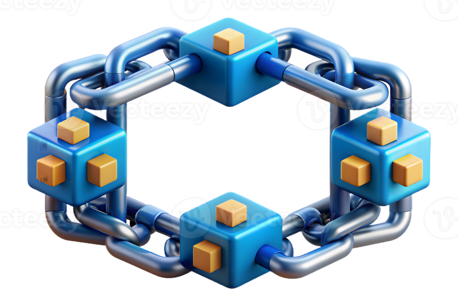 Isometric 3d Ai Powered Blockchain Border Frame Concept As A Clean Border Frame Featuring